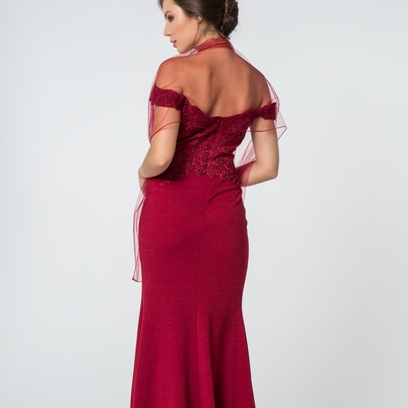 GLS Collective | Dresses | Evening Of Shoulder Long Dress Gl278 With ...